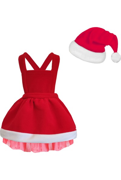 Shecco Babba Noel Kız Çocuk Elbise Noel Şapka Takım 5-8 Yaş Shecco Babba Noel Kız Çocuk Elbise Noel Şapka Takım 5-8 Yaş