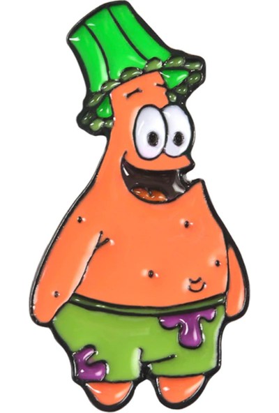 Kürkçü Sünger Bob Patrick Broş Yaka Pin Kürkçü Sünger Bob Patrick Broş Yaka Pin
