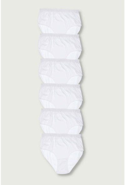 Tutku 6'lı Paket Yüksek Bel Ribana Kadın Pamuk Bato Külot