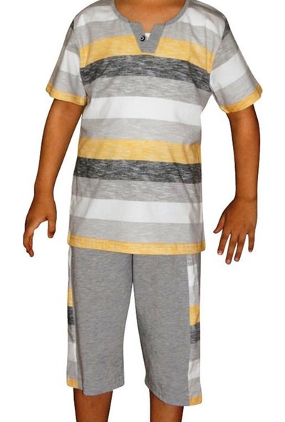 Tom John Erkek Çocuk Kapri Pijama Takım Kısa Kol