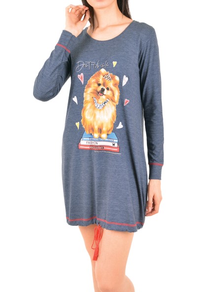 Nicoletta Kadın Tunik Ev Elbisesi Kısa Kollu Baskılı