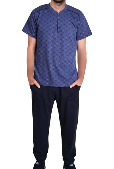 Tom John Erkek Pijama Takımı Kısa Kollu Cepli Pamuk