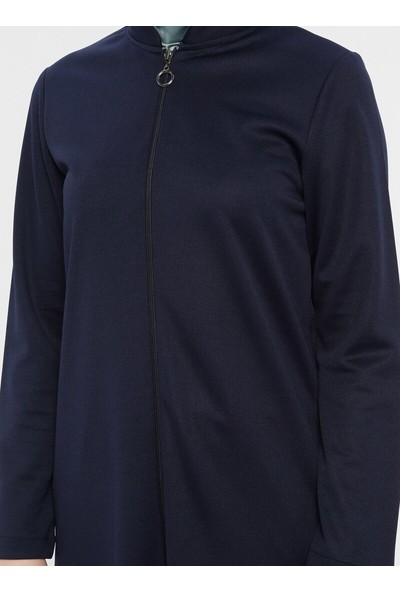 Fermuarlı Ferace - Lacivert - Miss Cazibe