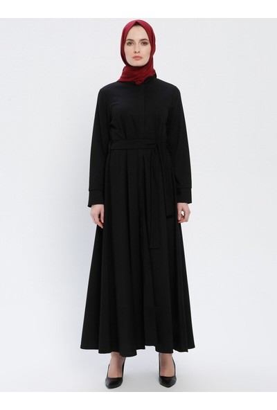 Miss Cazibe Gizli Fermuarlı Ferace Siyah