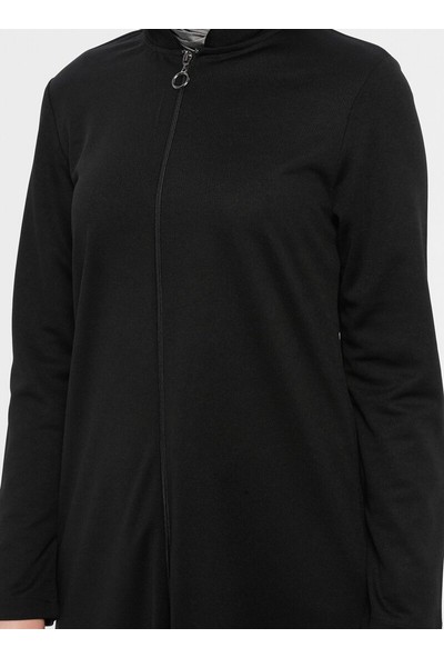 Fermuarlı Ferace - Siyah - Miss Cazibe