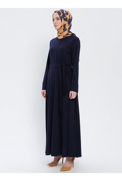 Miss Cazibe Gizli Fermuarlı Ferace Lacivert