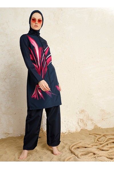 Mayo Bella Kadın Desenli Tam Kapalı Mayo