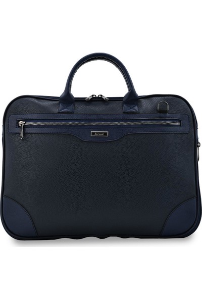 Deriend Üst Kalite Laptop Bölmeli Slim Evrak Çantası Lacivert