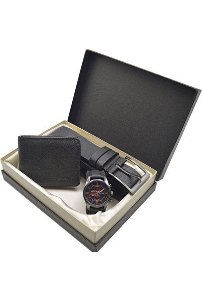 Spectrum Saat Seti Siyah - Saat Cüzdan Kemer