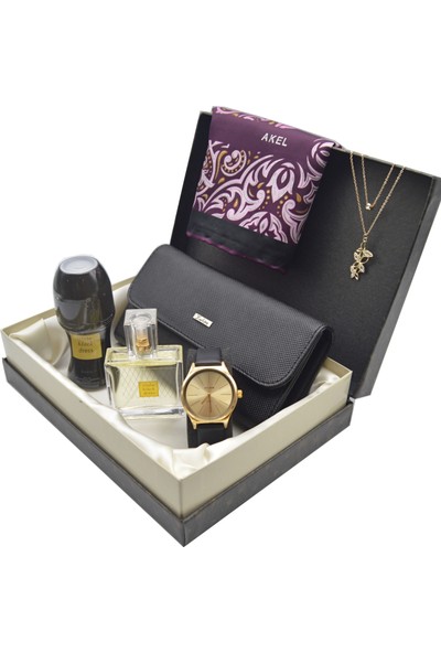 Spectrum Lüx Set Siyah - Saat - Akel Eşarp - Cüzdan - Avon Parfüm - Kolye Spectrum Lüx Set Siyah - Saat - Akel Eşarp - Cüzdan - Avon Parfüm - Kolye