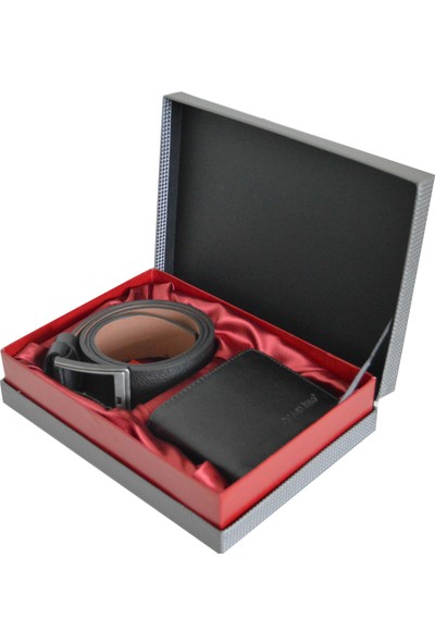 Karlino Özel Set Karlino Kemer Ve Cüzdan Siyah