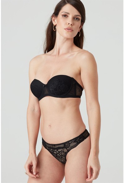 Pierre Cardin 4586 Tilda Balenli Straplez Destekli Sütyen Takımı