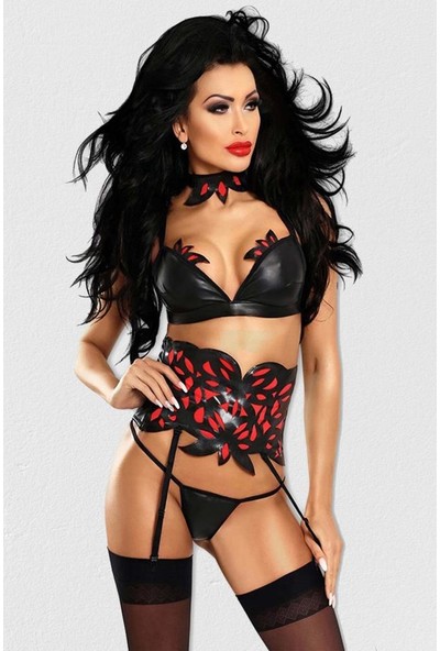 Mudumax Deri Jartiyer Takım Korseli Fantazi Giyim