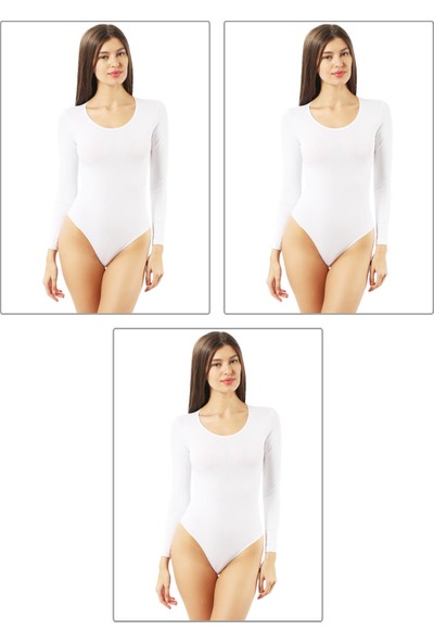 Özkan 3'lü Paket Kadın Çıtçıtlı Uzun Kollu Body 0600 Özkan 3'lü Paket Kadın Çıtçıtlı Uzun Kollu Body 0600