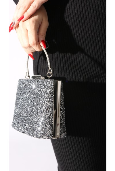 Rovigo Plus Platin Cam Kırığı Kadın Çanta