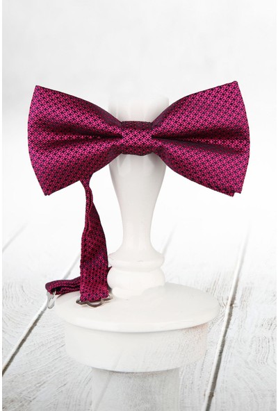 Kravatkolik Fuşya Kendinden Desen Papyon P830