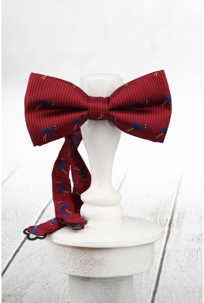 Kravatkolik Kırmızı Flamingo Motif Papyon P804 Kravatkolik Kırmızı Flamingo Motif Papyon P804