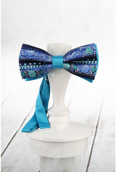 Kravatkolik Mavi İpek Papyon SB124