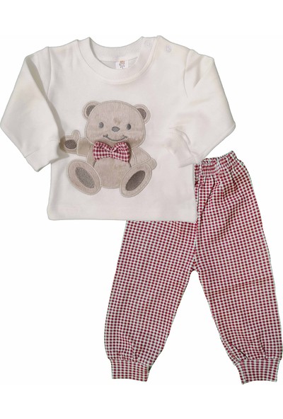 Nikuby Ayılı Papyonlu Kareli Erkek Bebek Takım