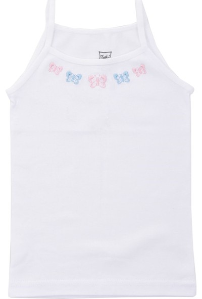 Tutku 6 Adet Tutku Kız Çocuk İp Askılı Atlet Beyaz