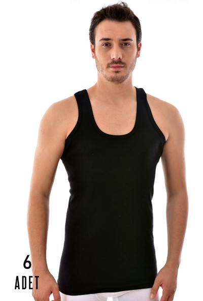 Tutku 6 Adet Erkek Ribana Atlet Siyah 102