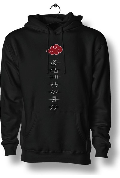 Anime Pazarı Naruto Akatsuki ve Saklı Köyler Unisex Anime Sweatshirt