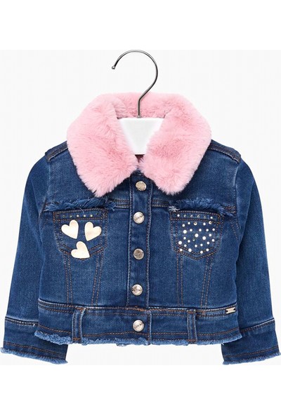 Mayoral Kışlık Kız Bebek Kürklü Denim Ceket Basico 2425 Mayoral Kışlık Kız Bebek Kürklü Denim Ceket Basico 2425