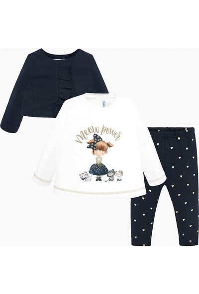 Mayoral Kız Bebek Bluz Tayt Ceket 3'lü Set Marino 2742