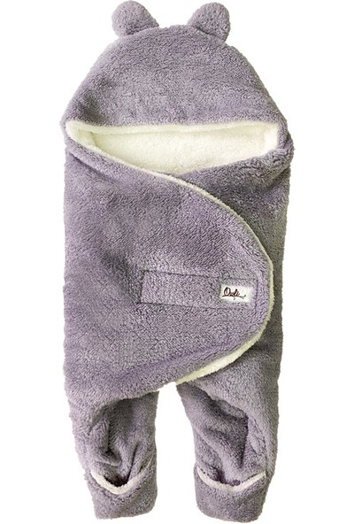 Owli Bebek Kışlık Dış Kundak Battaniye 0-6 Ay Gri