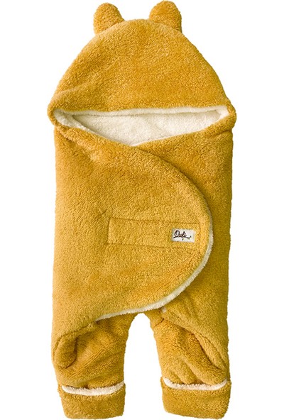 Owli Bebek Kışlık Dış Kundak Battaniye 0-6 Ay Hardal