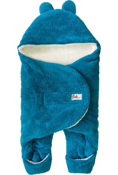 Owli Bebek Kışlık Dış Kundak Battaniye 0-6 Ay Turkuaz