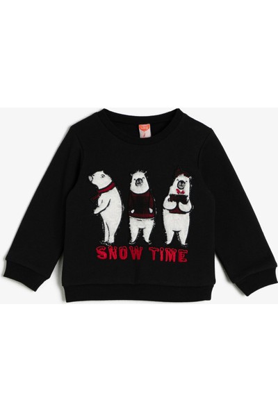 Koton Kids Erkek Bebek İşlemeli Sweatshirt Koton Kids Erkek Bebek İşlemeli Sweatshirt