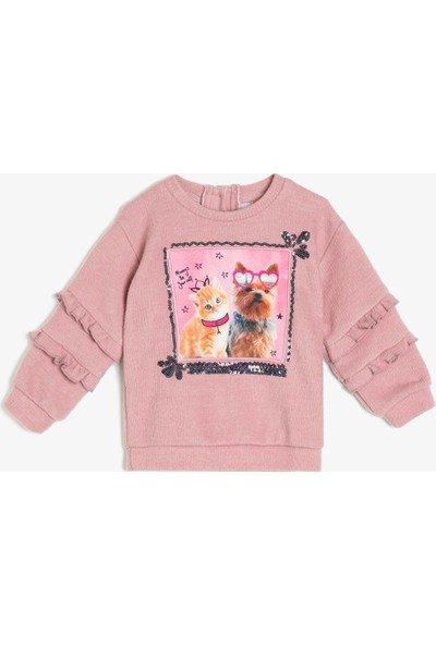 Koton Kids Kız Bebek Baskılı Sweatshirt