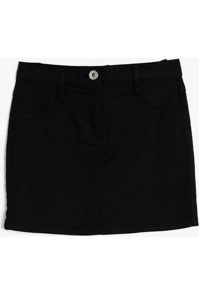 Koton Kız Çocuk Esnek Pantolon Kumaşından Önü Fermuarlı Diz Üstü Etek