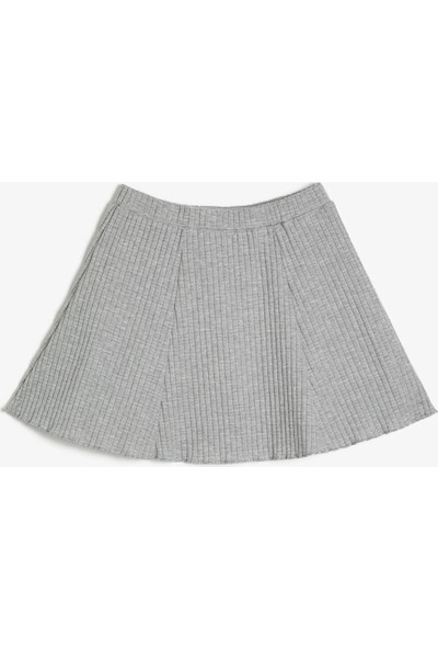 Koton Simli Dokulu Kumaştan Kloş Orta Boy Etek