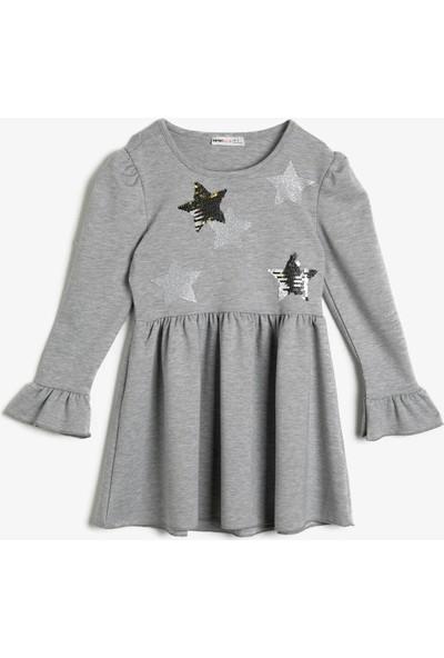 Koton Kız Çocuk Pullu Bisiklet Yaka Uzun Kollu Orta Boy Elbise Koton Kız Çocuk Pullu Bisiklet Yaka Uzun Kollu Orta Boy Elbise