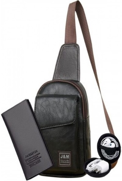 K&M King Men 2022 Trend Deri Erkek Çantası Çapraz Omuz Göğüs Çantası
