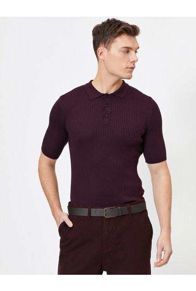 Koton Polo Yaka Slim Fit Pamuklu Triko Kazak
