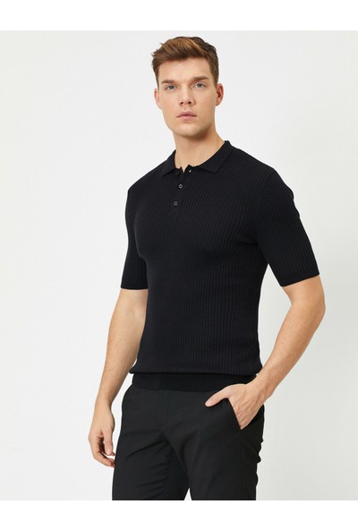 Koton Polo Yaka Slim Fit Pamuklu Triko Kazak