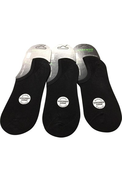 Umberto 10'Lu Siyah Bambu Sneaker Erkek Çorap Umberto 10'Lu Siyah Bambu Sneaker Erkek Çorap