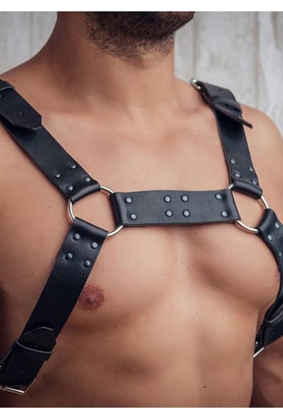 Angels Passion Erkek Deri Fantazi Göğüs Harness - Apftm8 Angels Passion Erkek Deri Fantazi Göğüs Harness - Apftm8