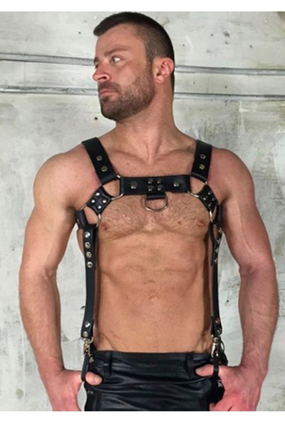 Angels Passion Pantolon Askılı Deri Erkek Harness - APFTM23 Angels Passion Pantolon Askılı Deri Erkek Harness - APFTM23