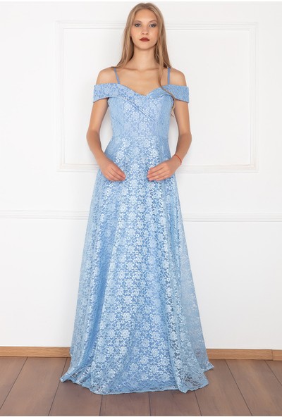 Kalopya Kadın Laos Dantel 3991 Madonna Yaka Uzun Elbise Kalopya Kadın Laos Dantel 3991 Madonna Yaka Uzun Elbise