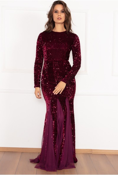 Kalopya Kadın Whitley 13174 Pul Payet Balık Kadife Elbise Kalopya Kadın Whitley 13174 Pul Payet Balık Kadife Elbise