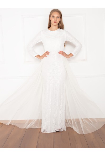 Kalopya Kadın Yasemin 13082 Dantel Tül Tesettür Elbise Kalopya Kadın Yasemin 13082 Dantel Tül Tesettür Elbise