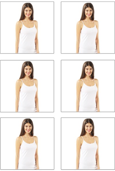 Özkan 6'lı Paket İp Askılı Kadın Atlet 0107