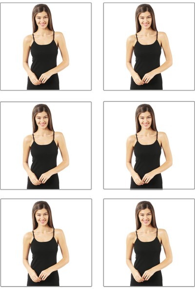 Özkan 6'lı Paket İp Askılı Kadın Atlet 0107