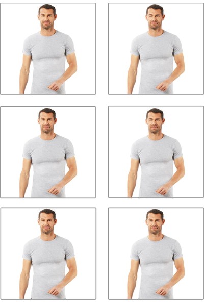 Özkan 6'lı Paket Erkek Ribana Kapalı Yaka Yarım Kol Fanila 0116