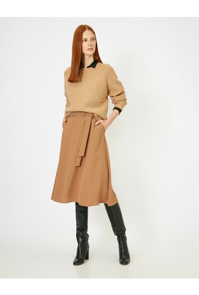 Koton Beli Bağlamalı Etek
