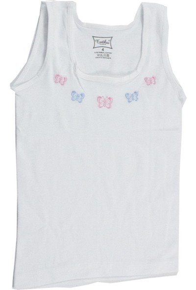 Tutku 6'lı Paket Kız Çocuk Atlet İp Askılı %100 Pamuk 2 - 4 Yaş